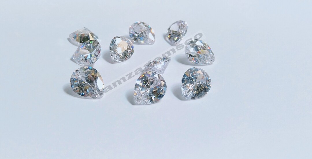 Cubic Zirconia AAA Quality Cubic Zirconia Pear Shape White - Etsy