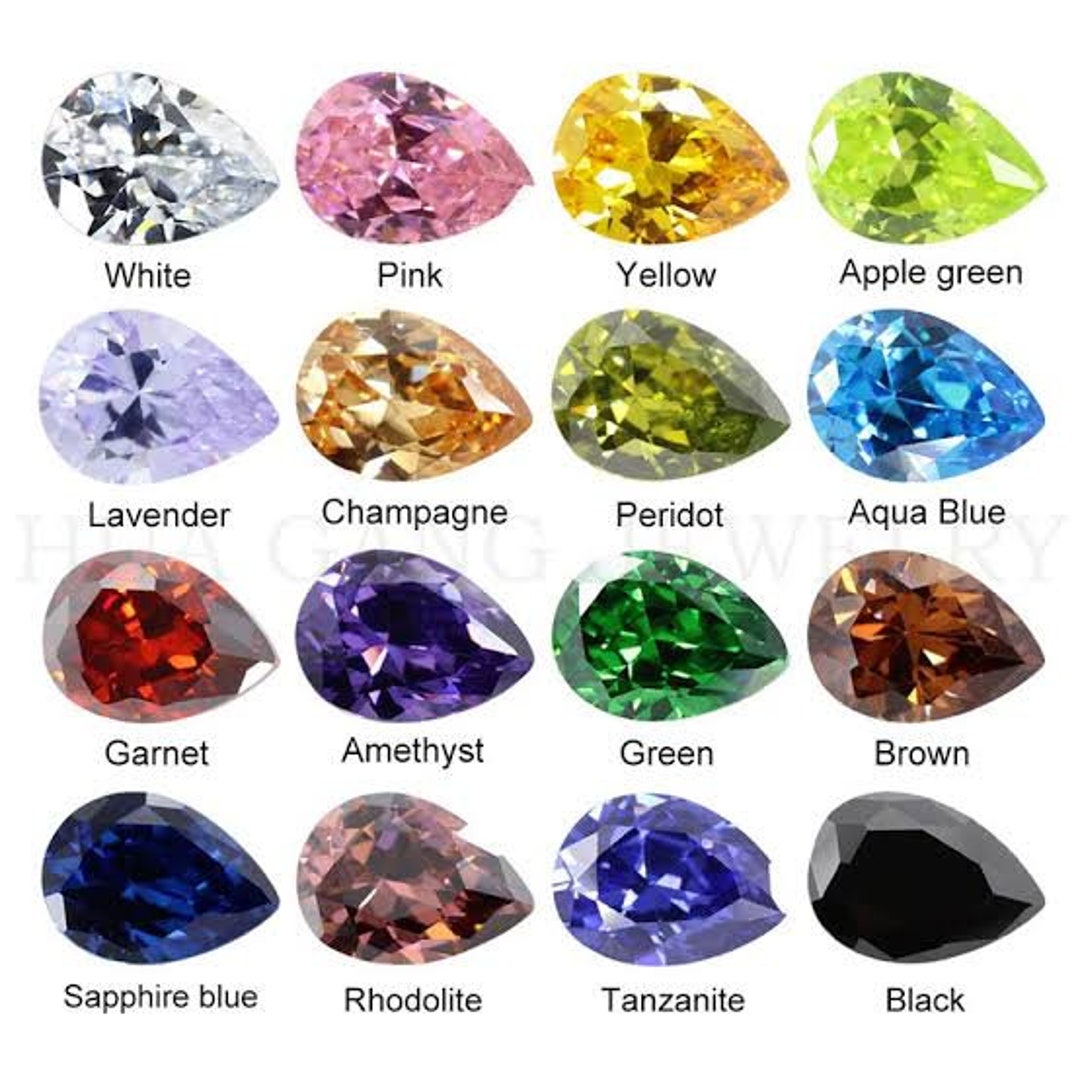 Cubic Zirconia AAA Quality Cubic Zirconia Pear Shape Multi-colors CZ ...