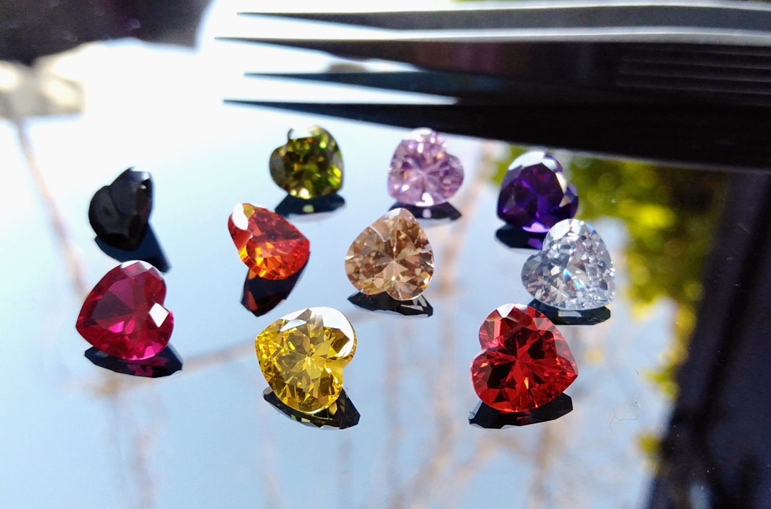 Cubic Zirconia Multi AAA Quality Cubic Zirconia Heart Shape 10 Multi ...