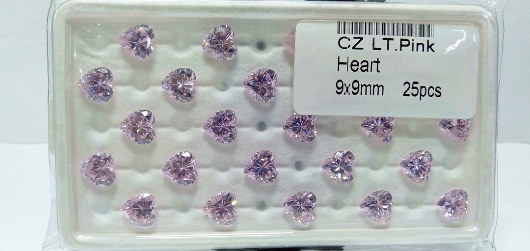 Cubic Zirconia AAA Quality Heart Shape Lite Pink Color CZ Loose Stones ...