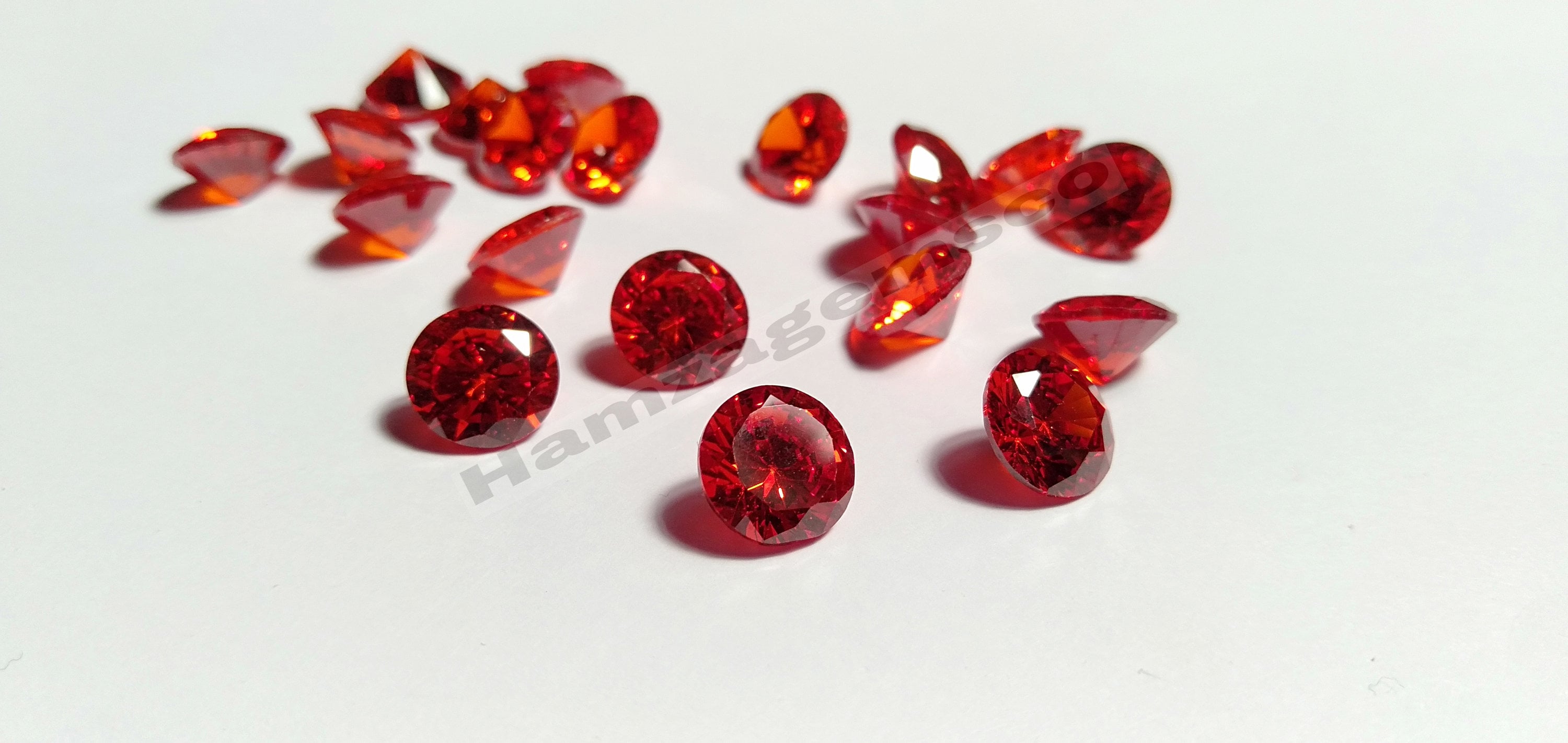 Cubic Zirconia AAA Quality Cubic Zirconia Round Shape Garnet Red Color ...
