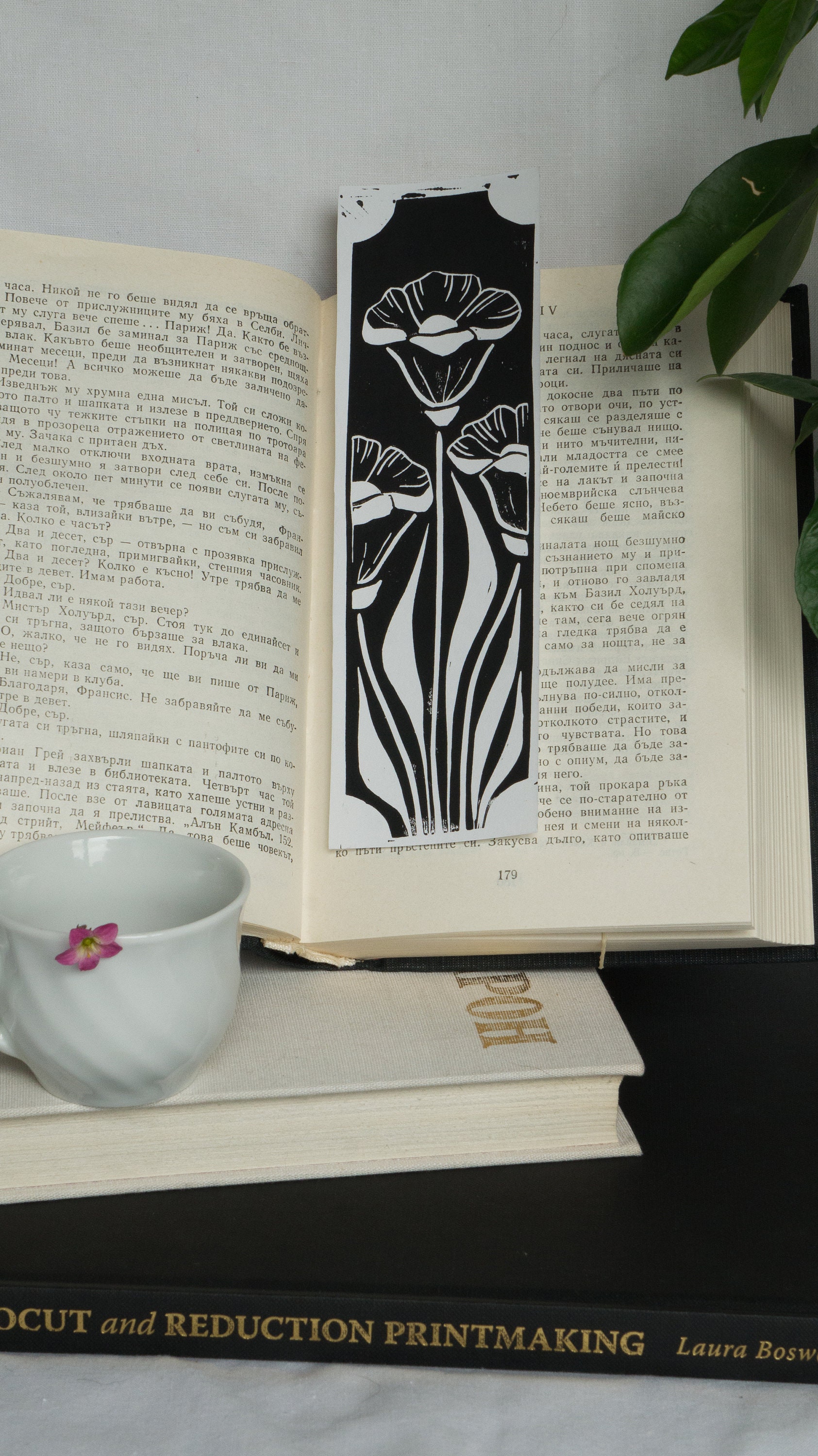 Handprinted Linocut Bookmarks flowers Essence Set of Three - Etsy