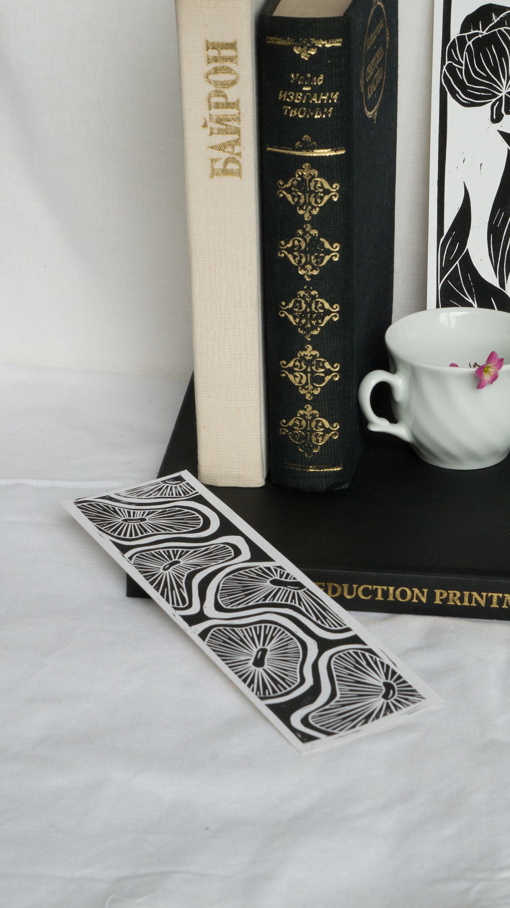 Handprinted Linocut Bookmarks flowers Essence Set of Three - Etsy