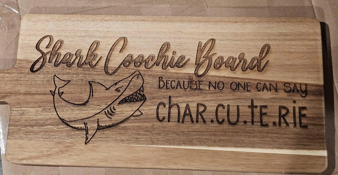 Shark Coochie Charcuterie Board, Charcuterie Board, Wooden Cutting ...