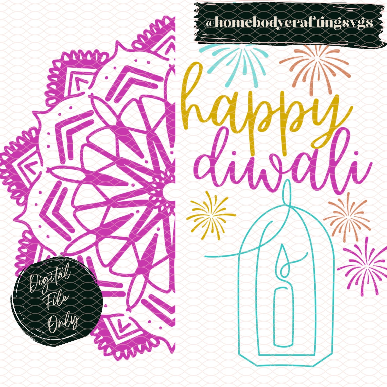 Happy Diwali SVG | Diwali Cut File, Cricut, Silhouette, Starcraft ...
