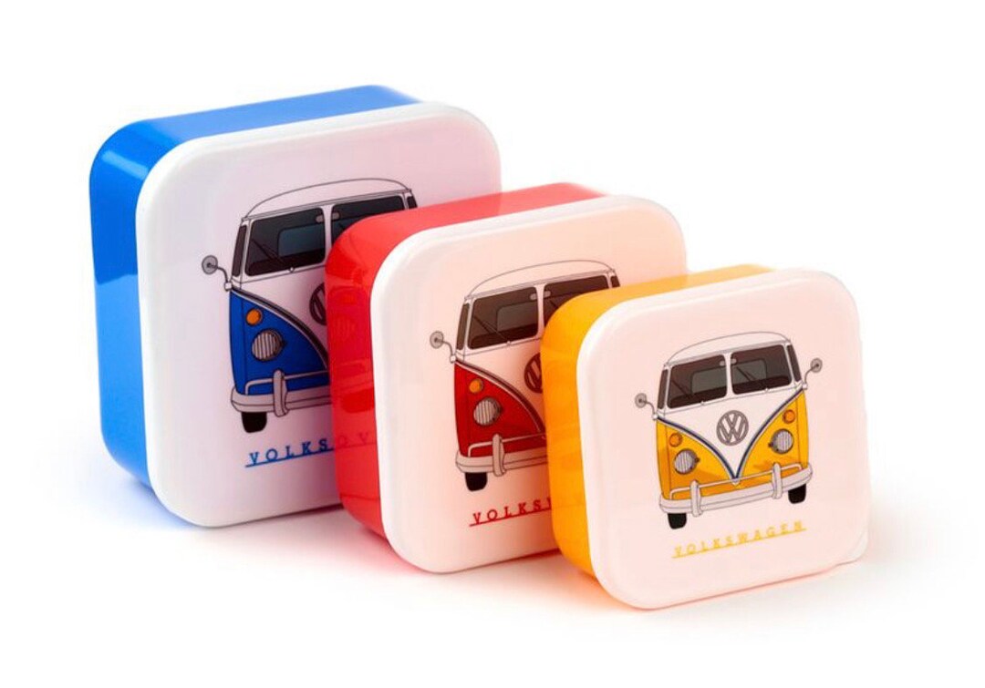 Puckator Volkswagen VW T1 Camper Bus Set of 3 Lunch Box Snack Storage M ...