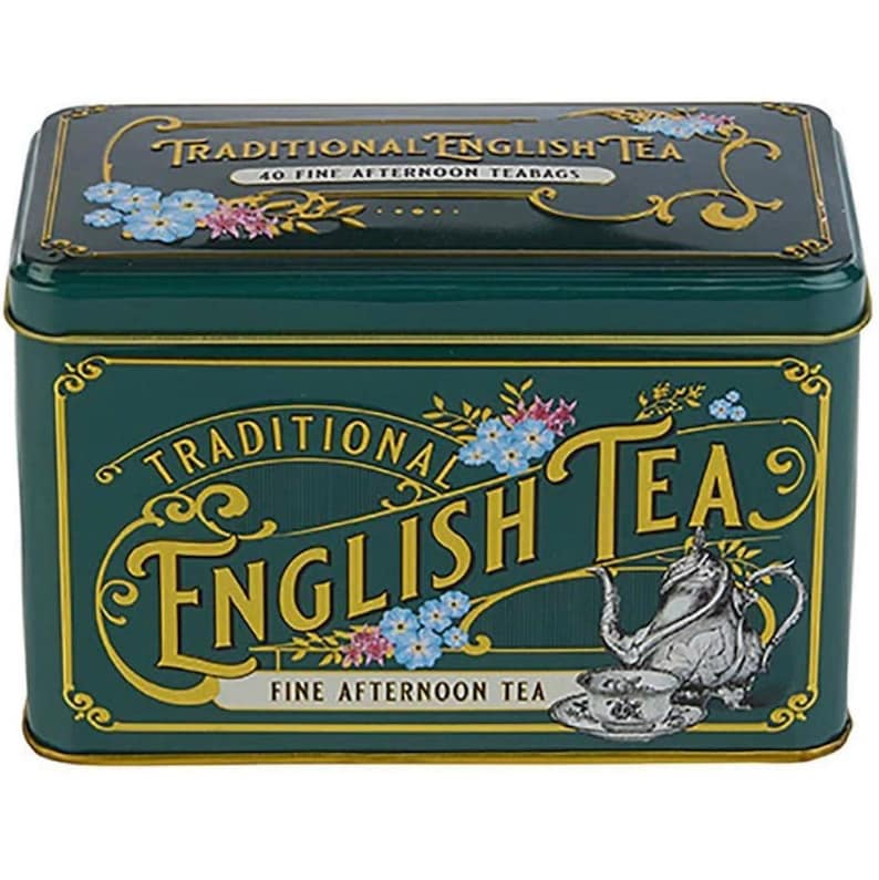New English Teas Vintage Victorian Tea Tin With 40 English - Etsy