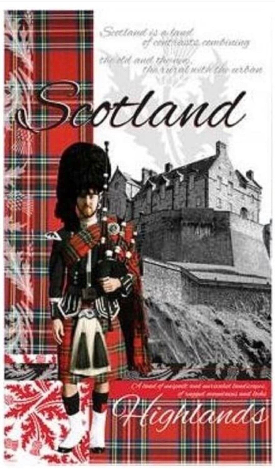 Scottish Tea Towel Scotland Souvenir Gift Red Tartan Edinburgh - Etsy