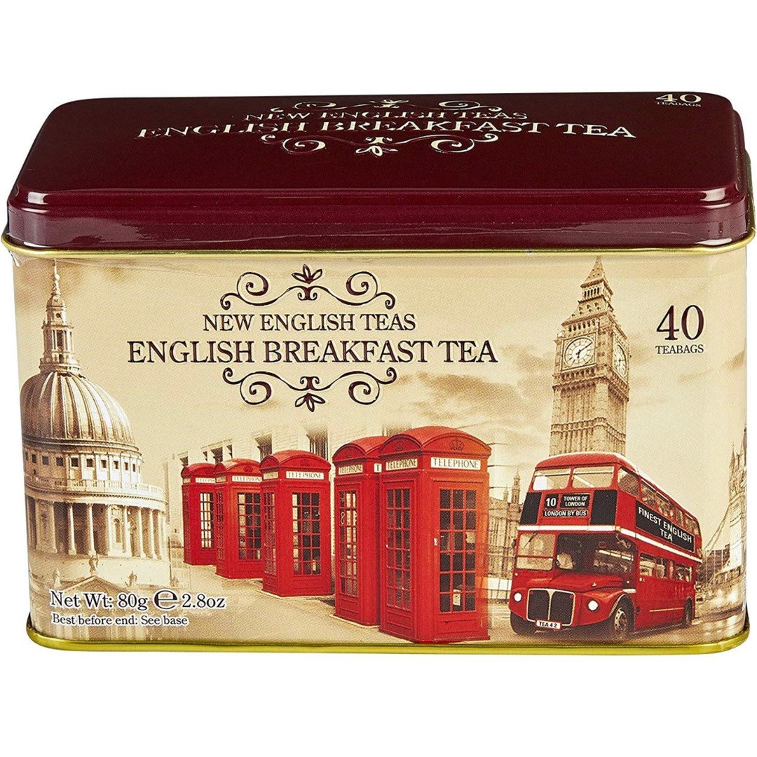 New English Teas Vintage London Tea Tin With 40 English Breakfast ...