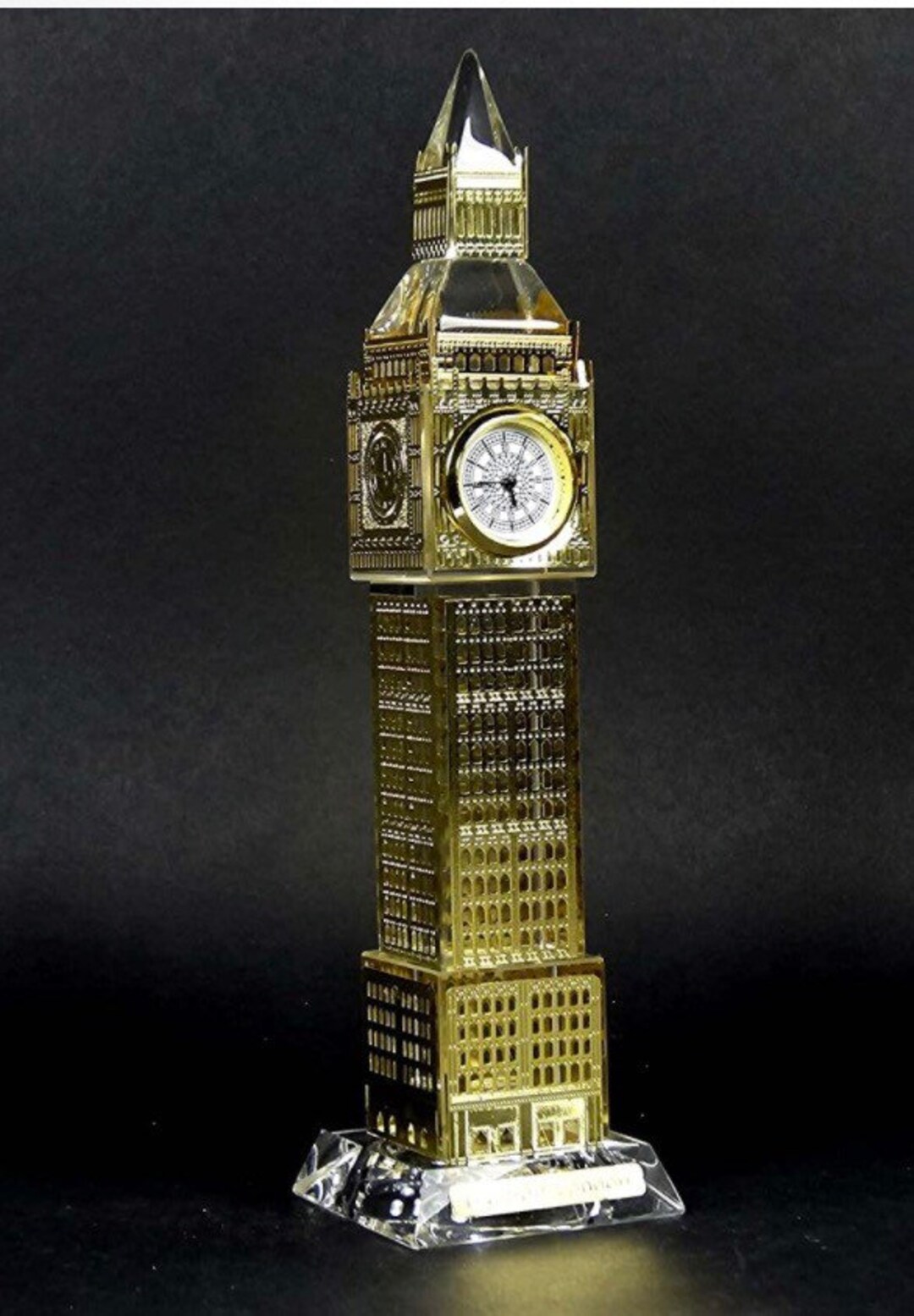 Crystal Big Ben Gold With a Working Clock Medium 17cm London Souvenir ...