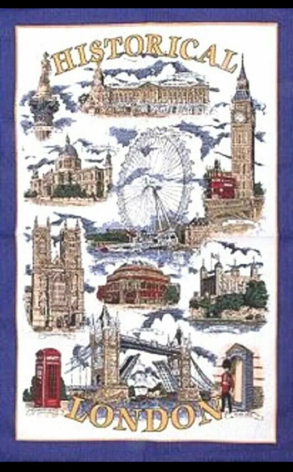 Historical London Tea Towel Souvenir Gift Big Ben Tower, 50% OFF