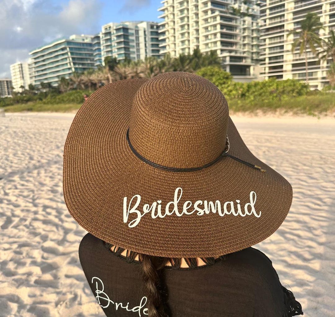 Floppy Beach Hats - Personalized for Bridal Parties - Etsy UK