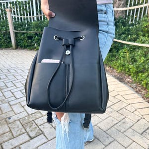 Modern Elegant Black Backpack - Ideal for Students, Back to School - Etsy