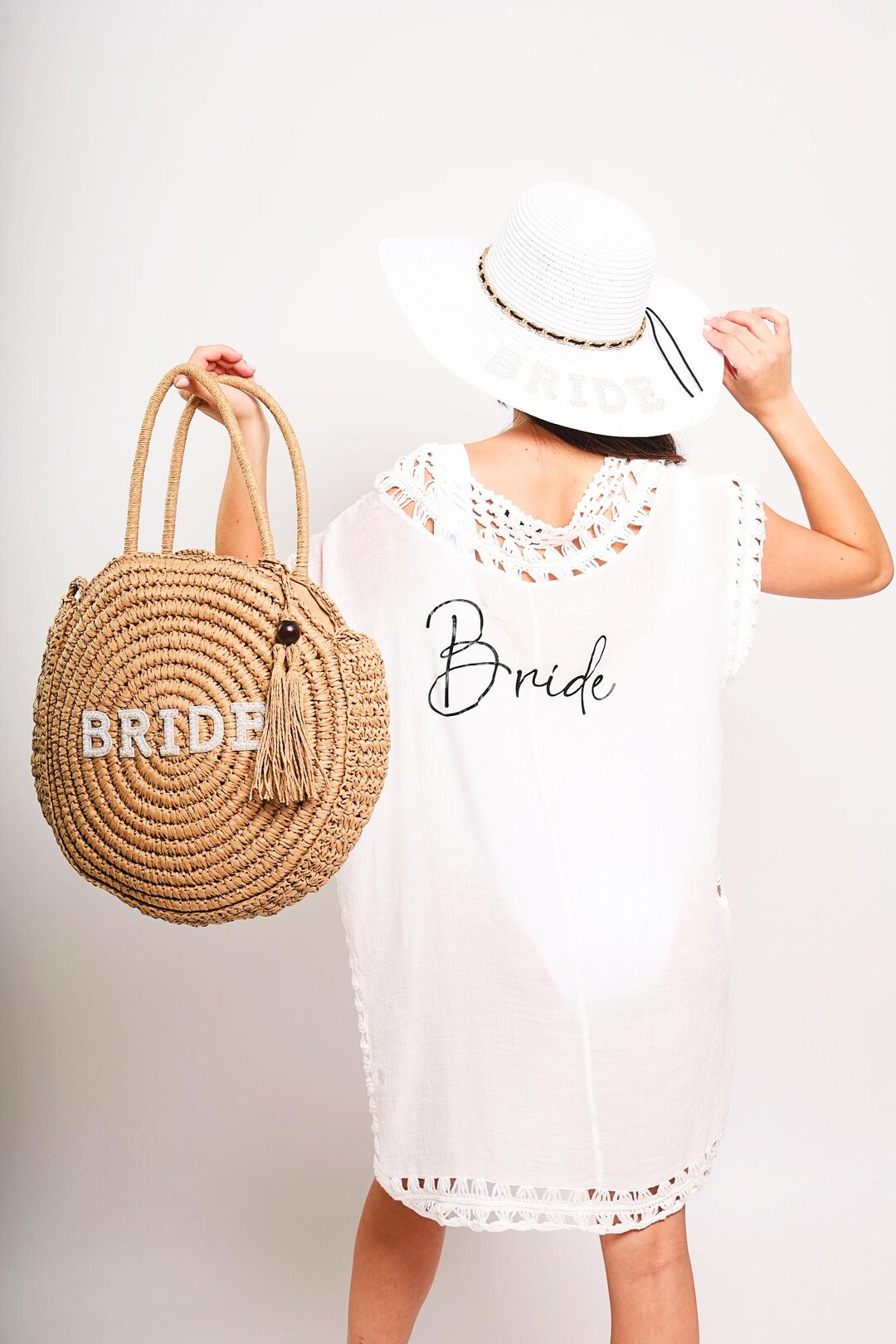 Personalized Beach Cover up Dress, Custom Bridesmaid Beachwear, Elegant ...