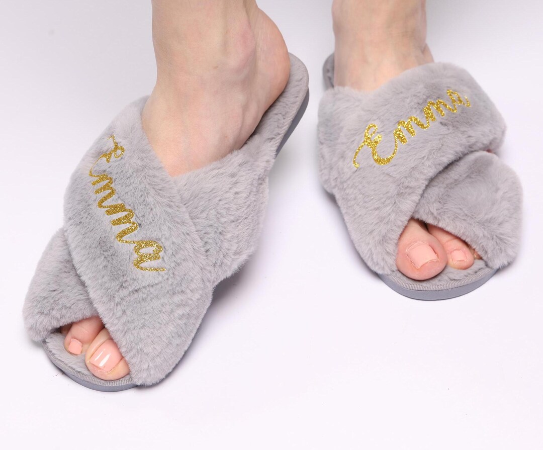 Super Soft Slippers Quinceanera/sweet 16 Customizable Fluffy Footwear ...