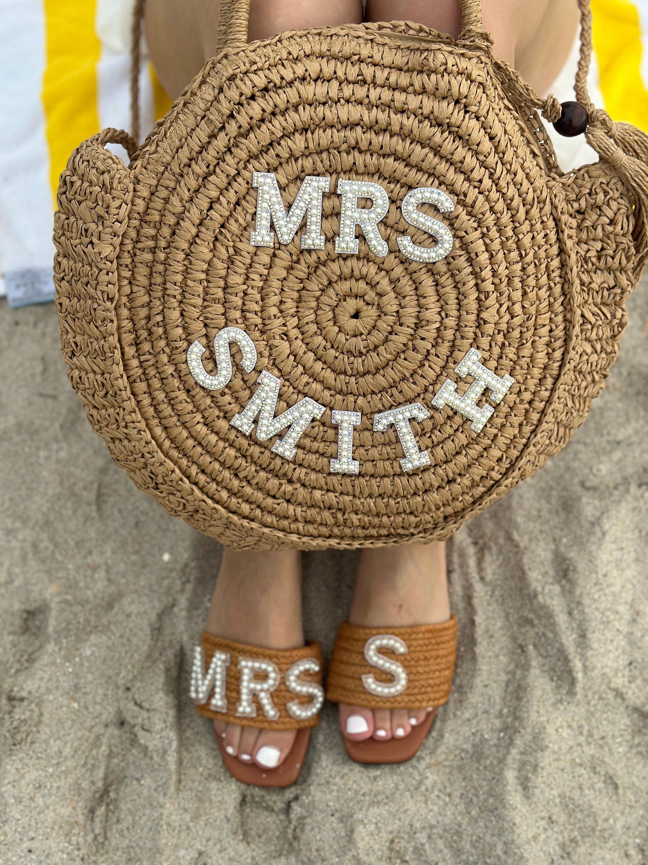 Custom Bride Straw Bag: Personalized Honeymoon Beach Tote - Etsy