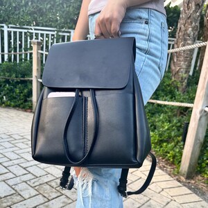 Modern Elegant Black Backpack - Ideal for Students, Back to School - Etsy
