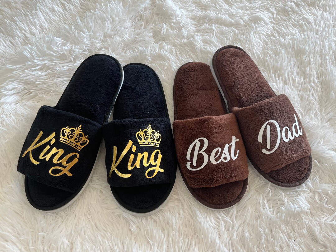Custom King Slippers, Plush Father's Day Gift - Etsy