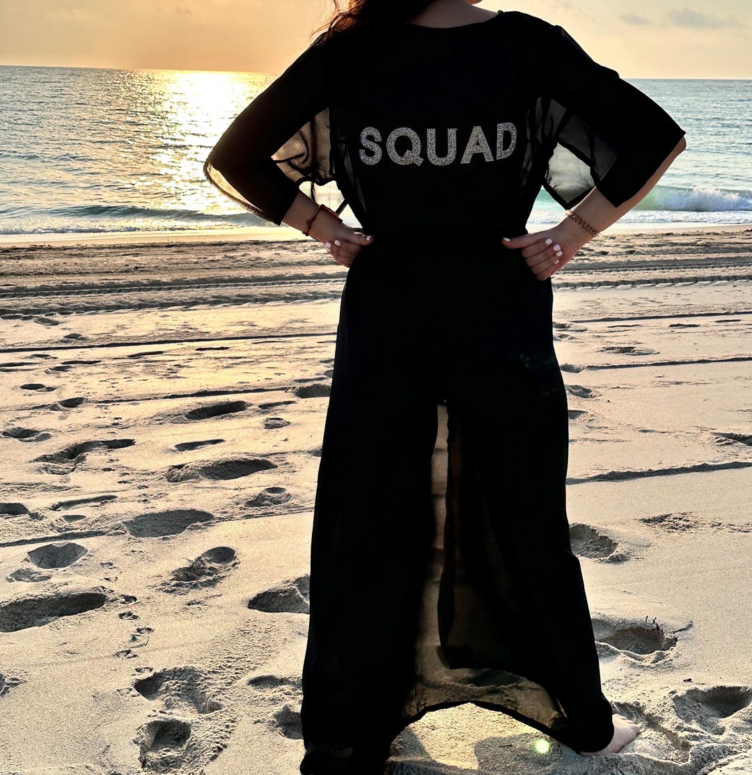 Customized Long Beach Cover Ups, Bridesmaids Gifts, Bride Squad Cover ...