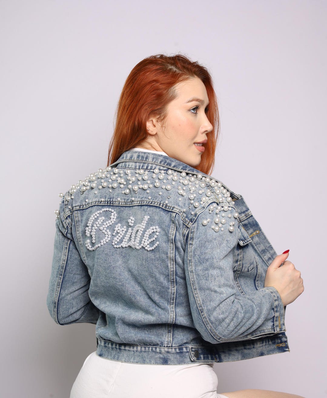 Personalized Pearl-embellished Bride Jacket for Women - Etsy