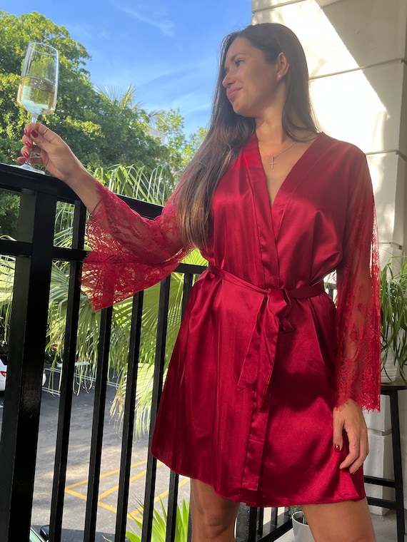 Birthday Queen Robe Birthday Gifts for Her Satin Red Robe - Etsy