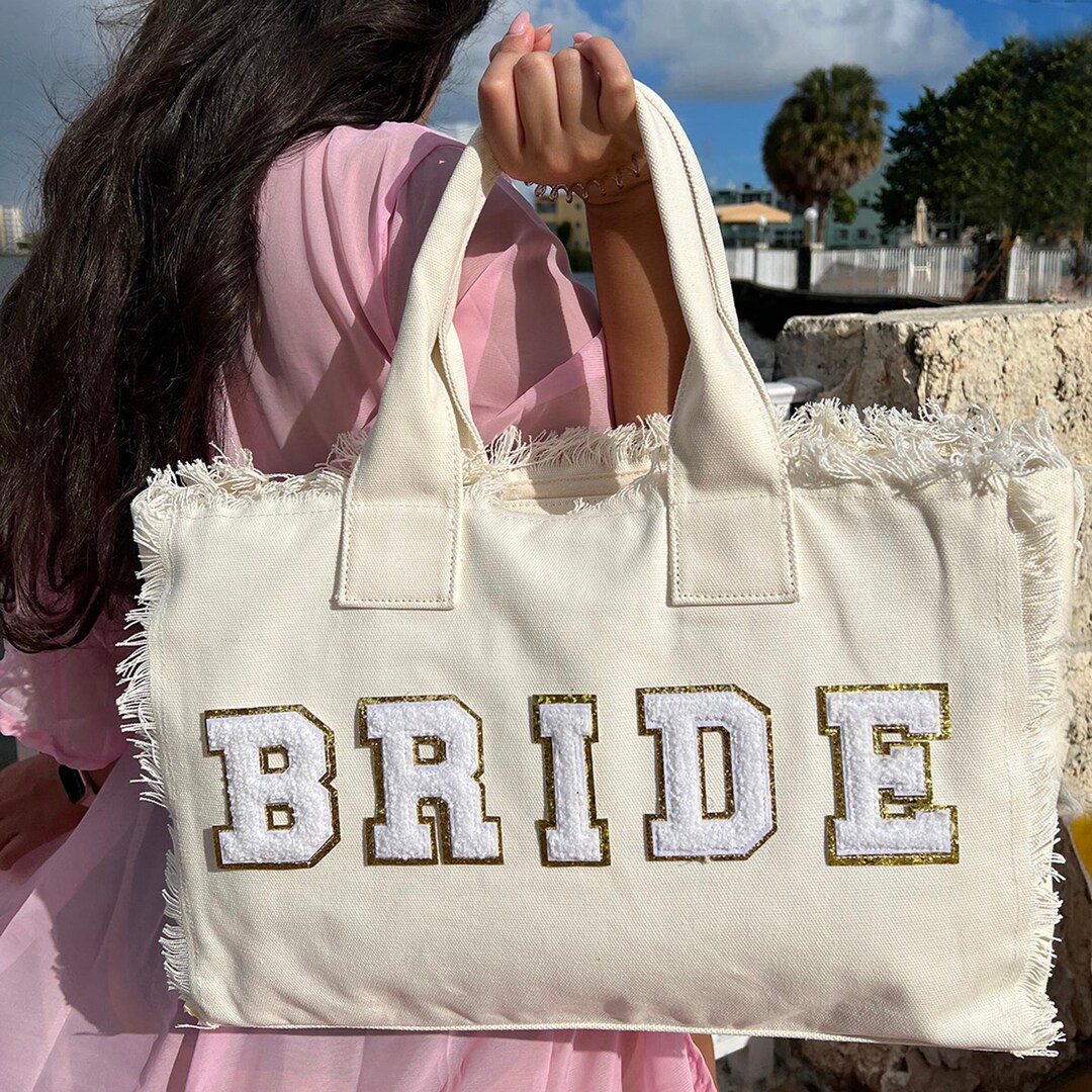 Custom Bride Beach Tote Bag: Fringe Bachelorette Gift - Etsy