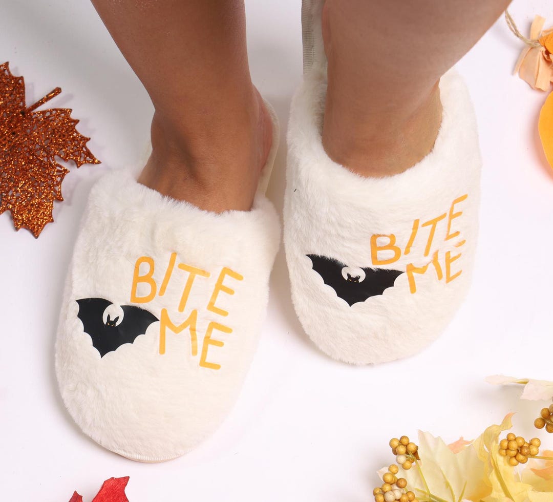 BITE ME Halloween Slippers – Spooky Fun for the Whole Family, A Quirky ...