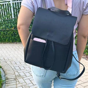Modern Elegant Black Backpack - Ideal for Students, Back to School - Etsy