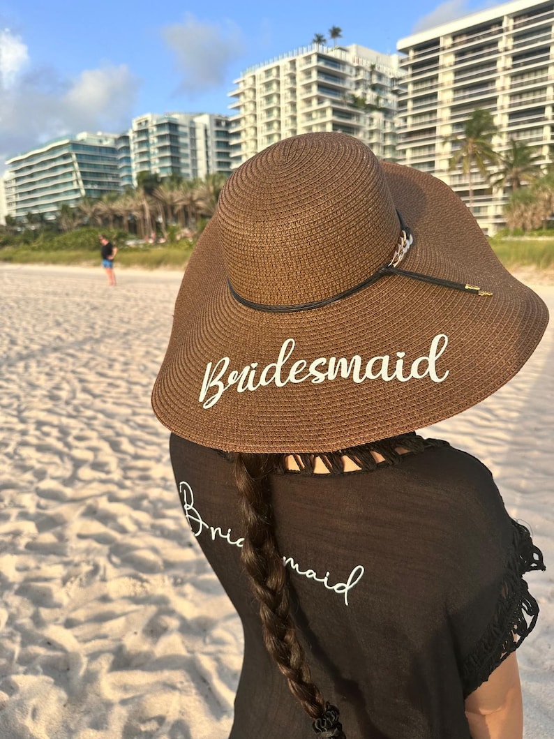 Floppy Beach Hats - Personalized for Bridal Parties - Etsy UK