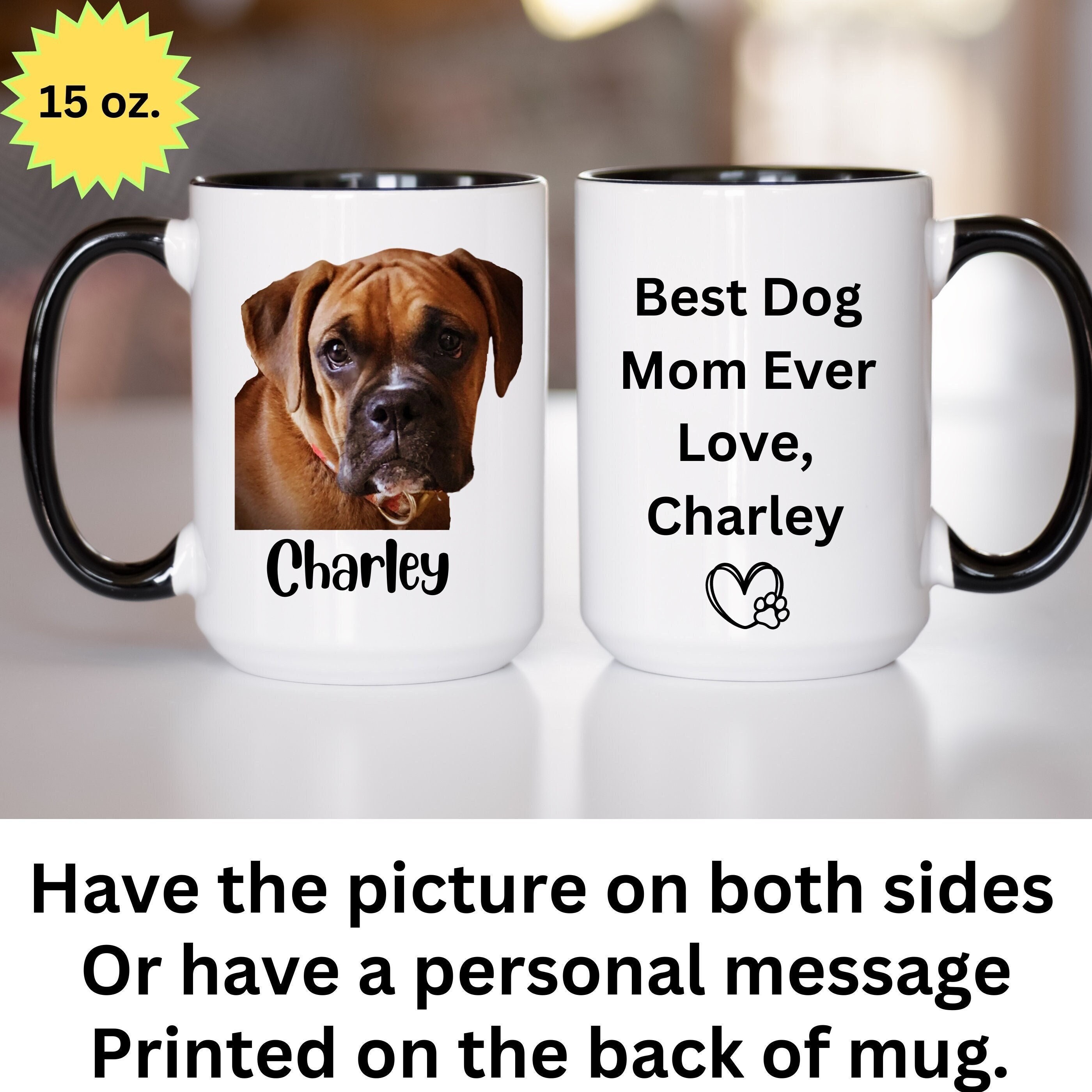 Personalized Dog Portrait Mug, Custom Dog Photo Mug, Customized Pet ...