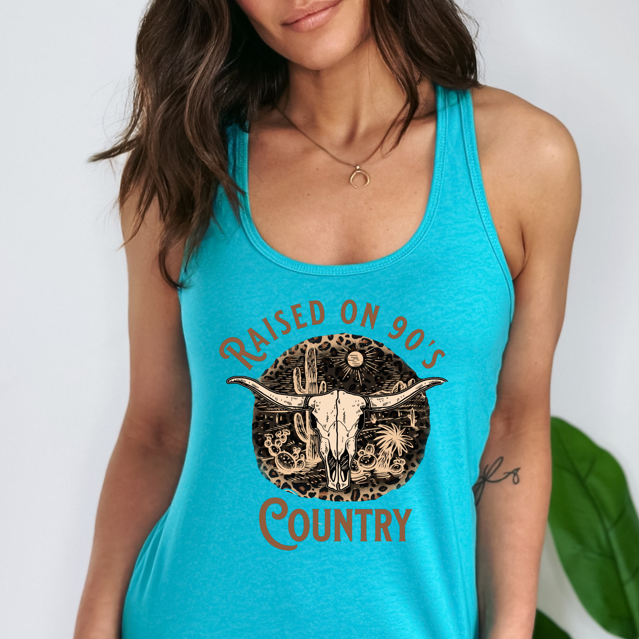 Raised on 90's Country Music Concert Tank Top, Cow Skull Tank, Cowgirl ...