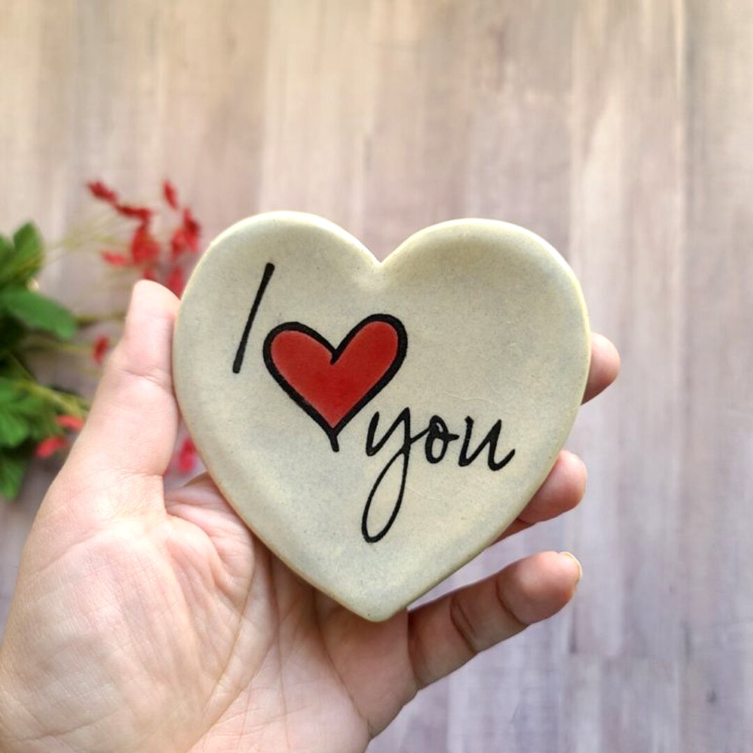 Handmade Ceramic Ring / Jewelry Dish Heart Shape I Love You, Mother's Day Gift - Etsy Canada