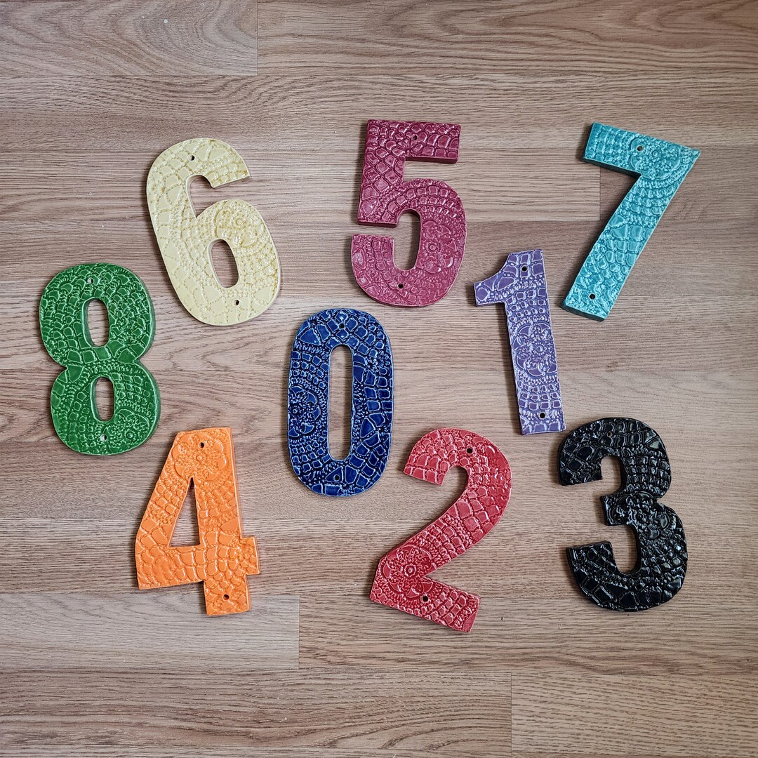 Handmade Ceramic House Numbers: Custom Glazed Address Plaque - Etsy