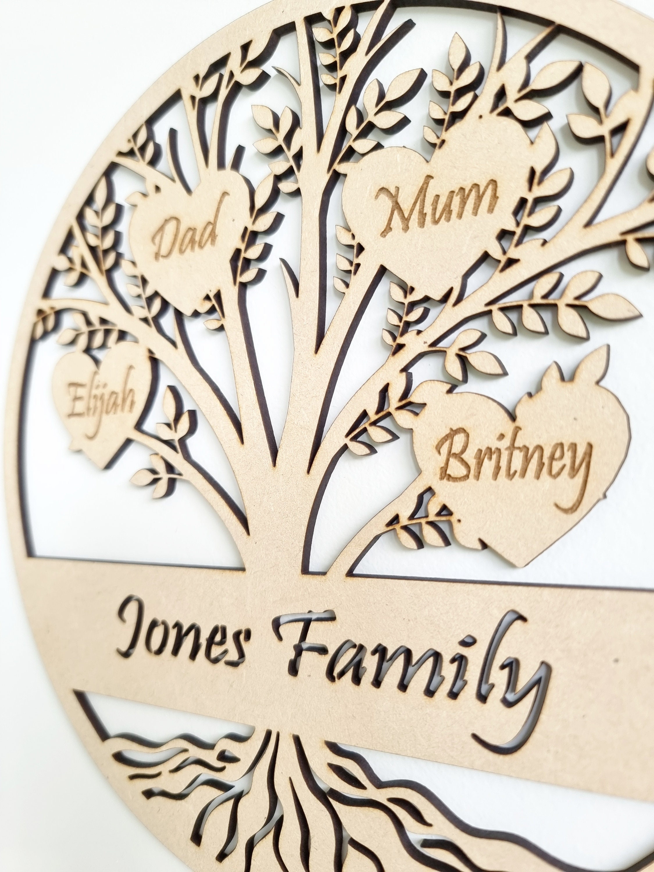 Personalised Family Tree Wall Sign Home Decor Perfect Gift Mother's Day ...