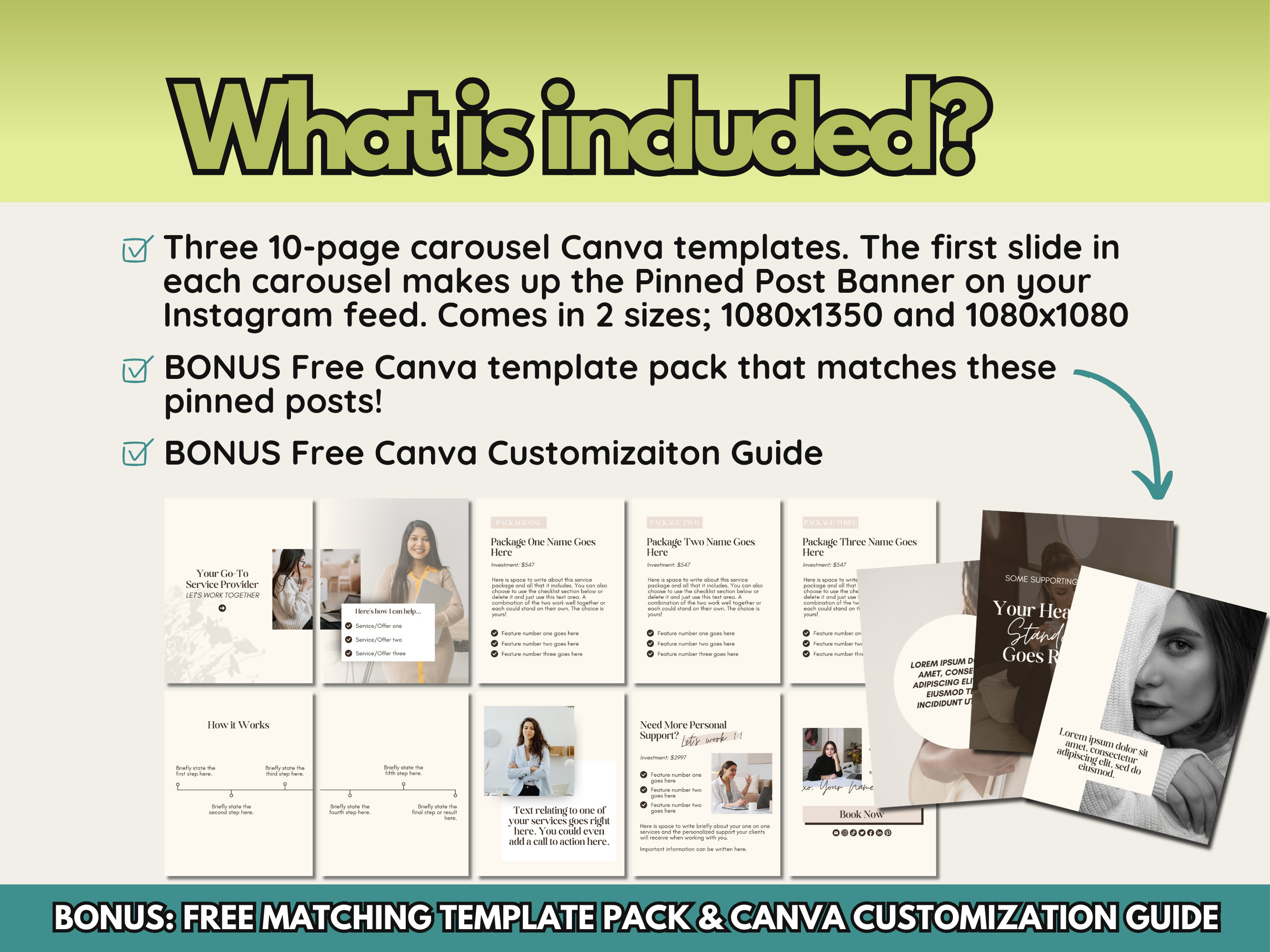 Pinned Post Instagram Banner Carousels for Service Providers, Seamless ...