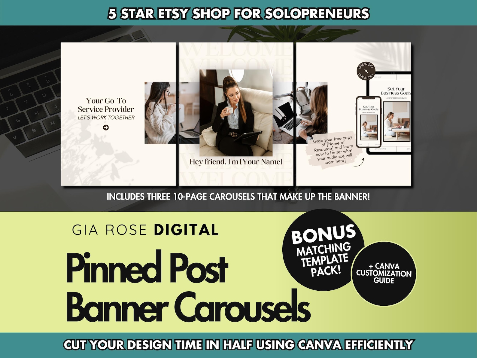 Pinned Post Instagram Banner Carousels for Service Providers, Seamless ...