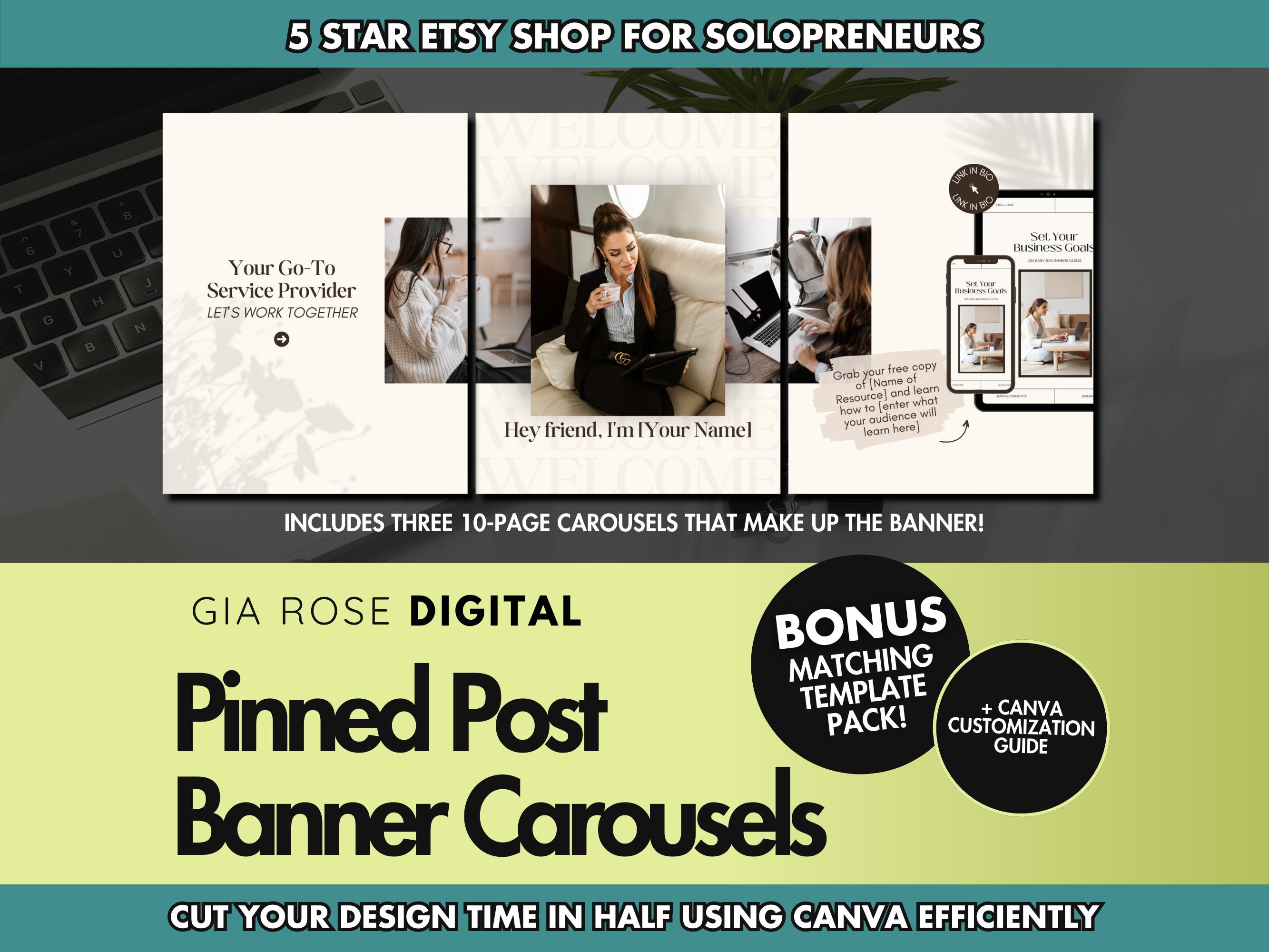 Pinned Post Instagram Banner Carousels for Service Providers, Seamless ...