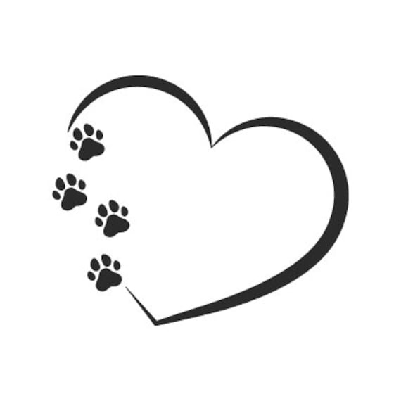 Dog Paw Heart Clip Art