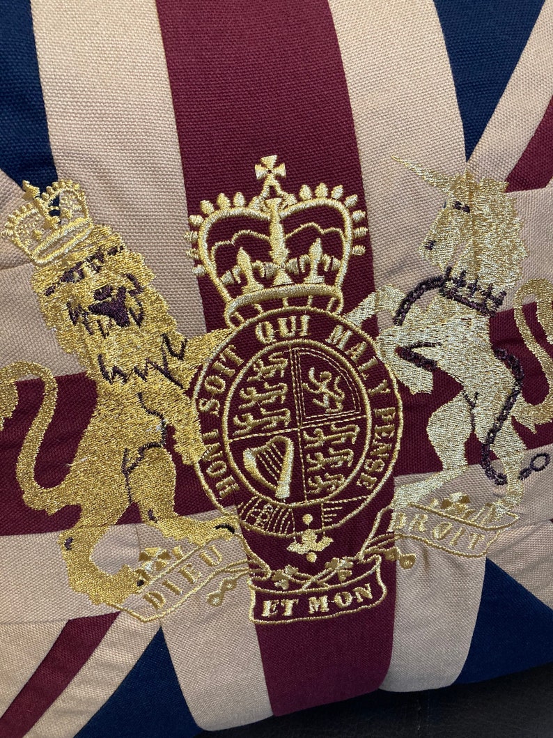 Union Jack/ Royal Crest/ Uk Tapestry Cushion by Woven Magic ( 18x18in ...