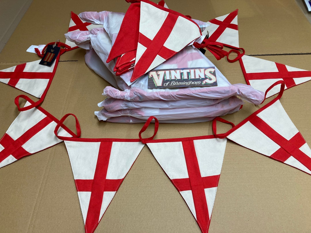 Stunning St Georges Cross / England Flag Textile Bunting by Woven Magic ...