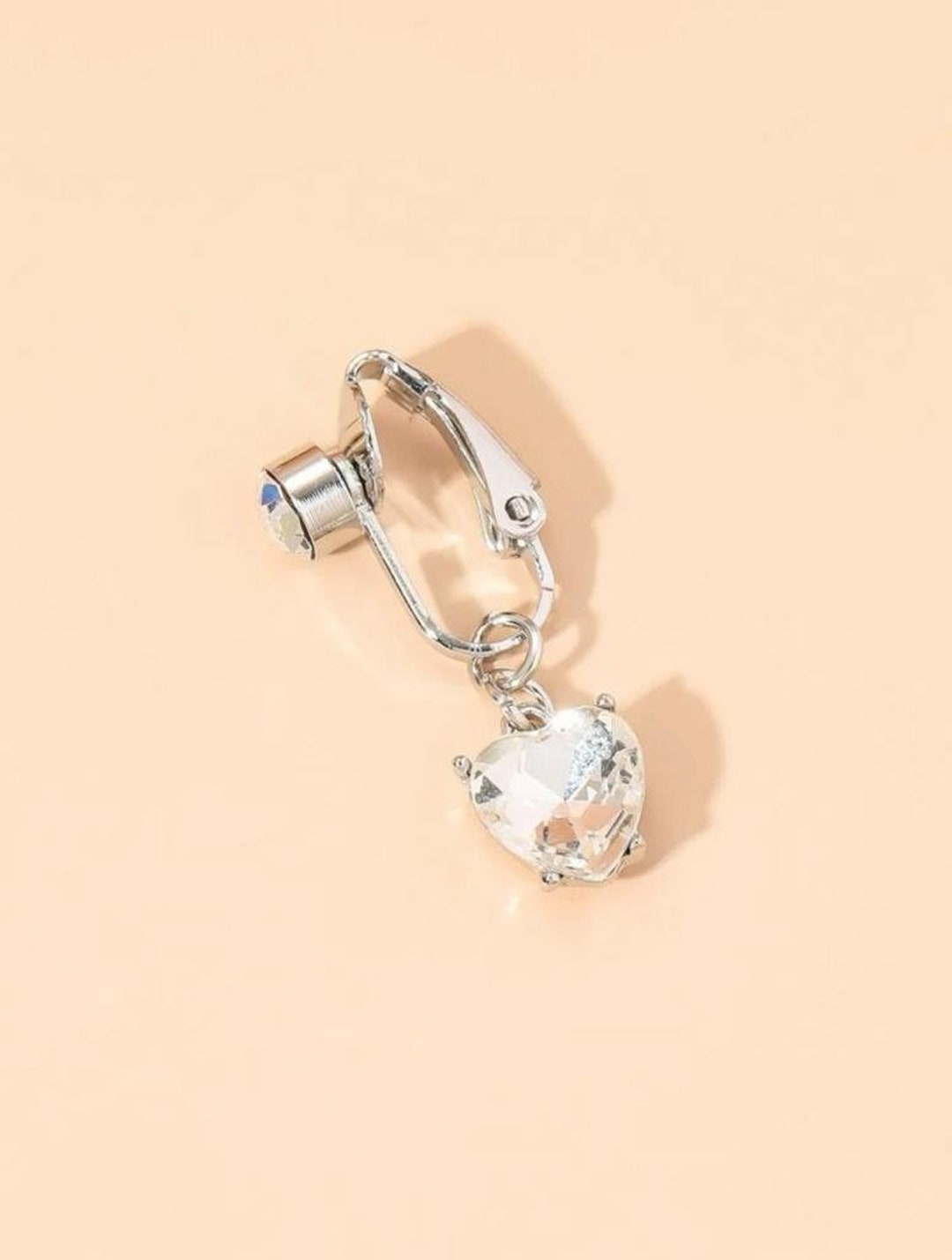 Zircon Clip on Belly Button Navel Ring Fake Belly Button - Etsy