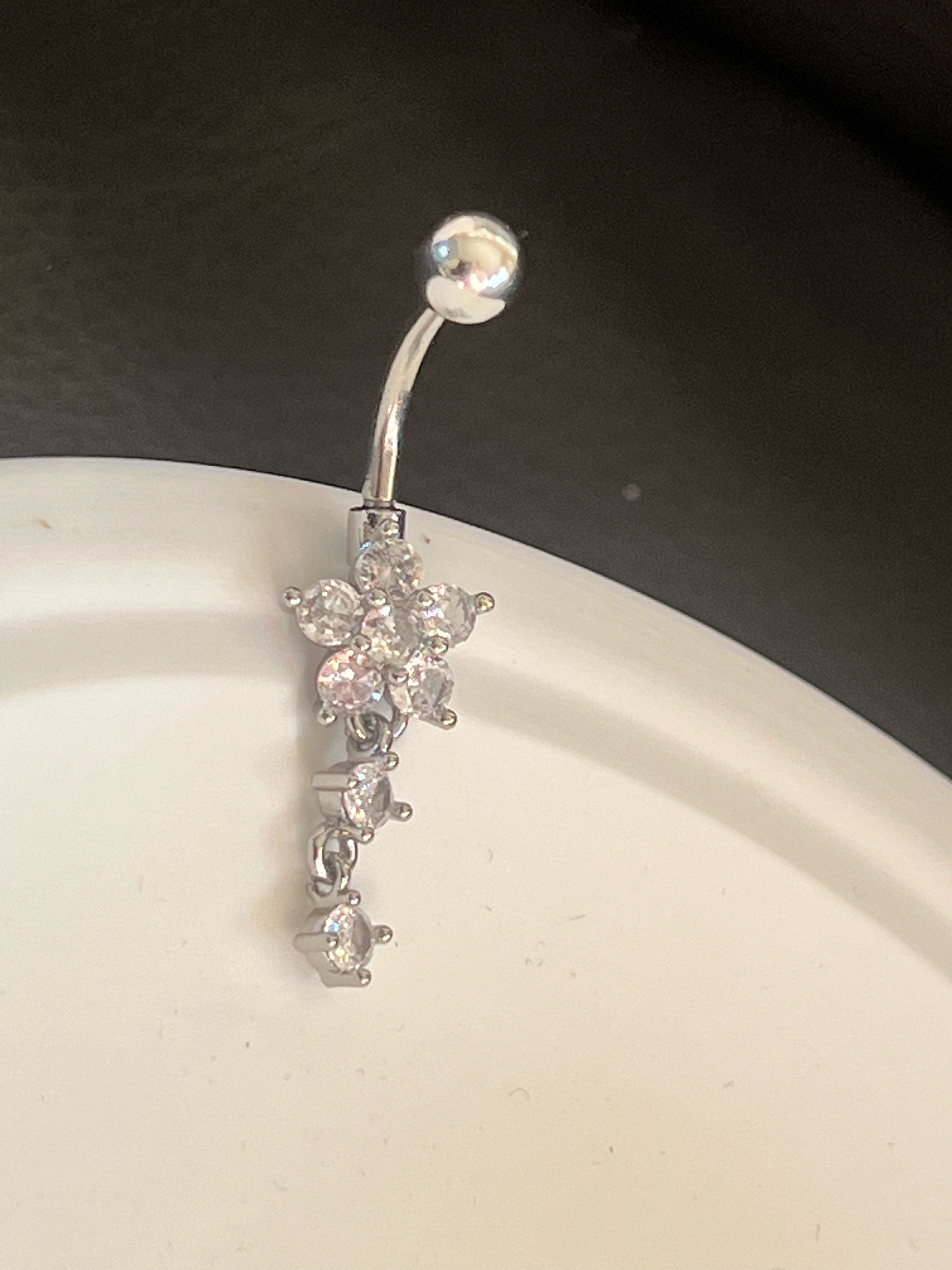 Belly Button Piercing Ring Belly Dance Dangle Ring Stainless - Etsy