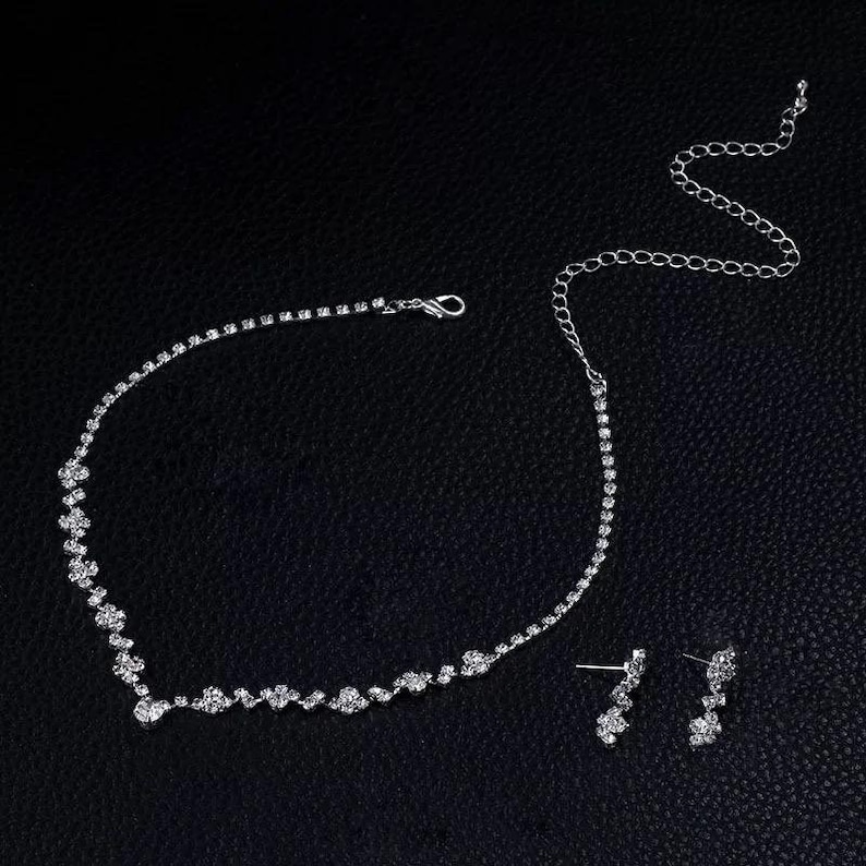 Bridal Jewellery Set Princess Cut Shape Necklace Set - Etsy