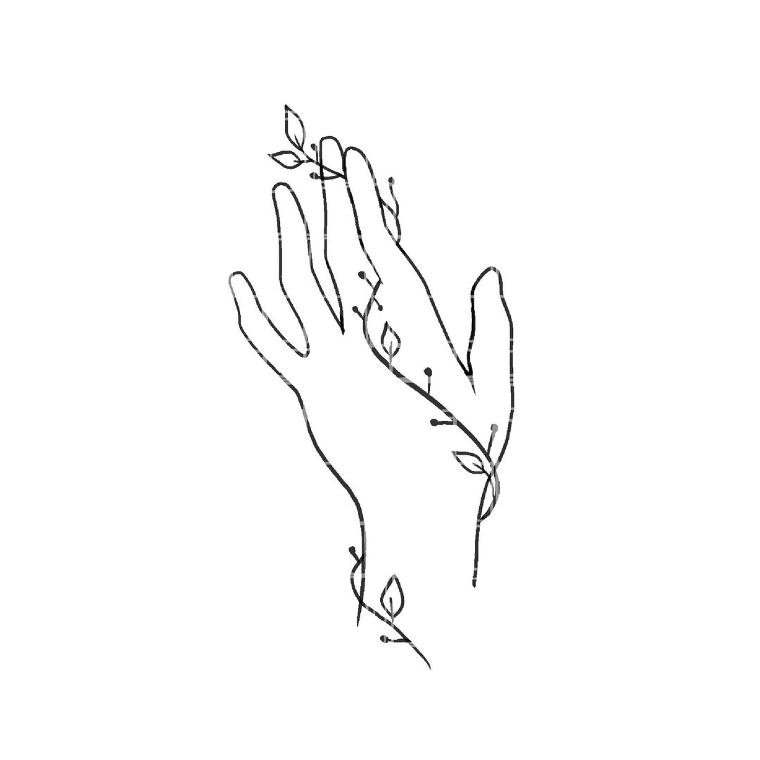 Delicate Hand Wrapped With Flowers Digital Art Print, Hand With Flowers ...