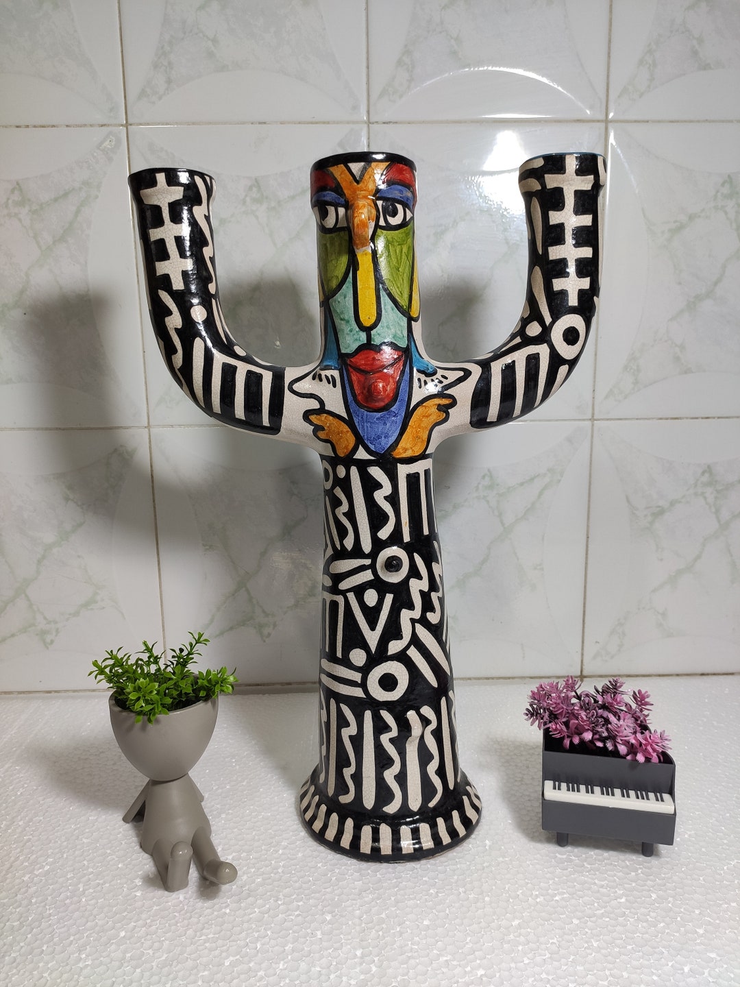 Rare Pablo Picasso Moroccan Candle Holder: Handmade Crackle Style - Etsy