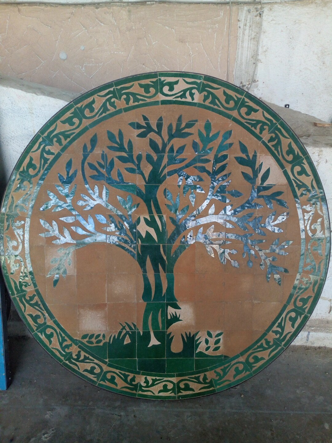 Handmade Moroccan Mosaic Tabletop: Tree of Life Design - Etsy