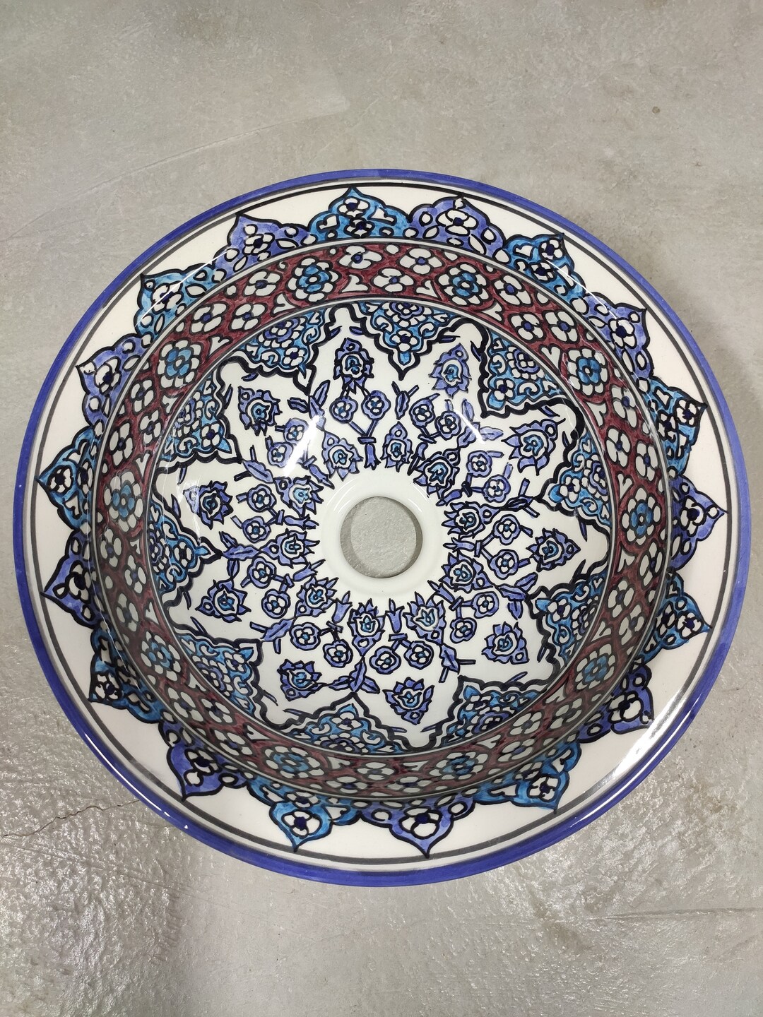 Moroccan Handmade and Hand Painted Vessel Sink Bowl-turkish Inspired ...