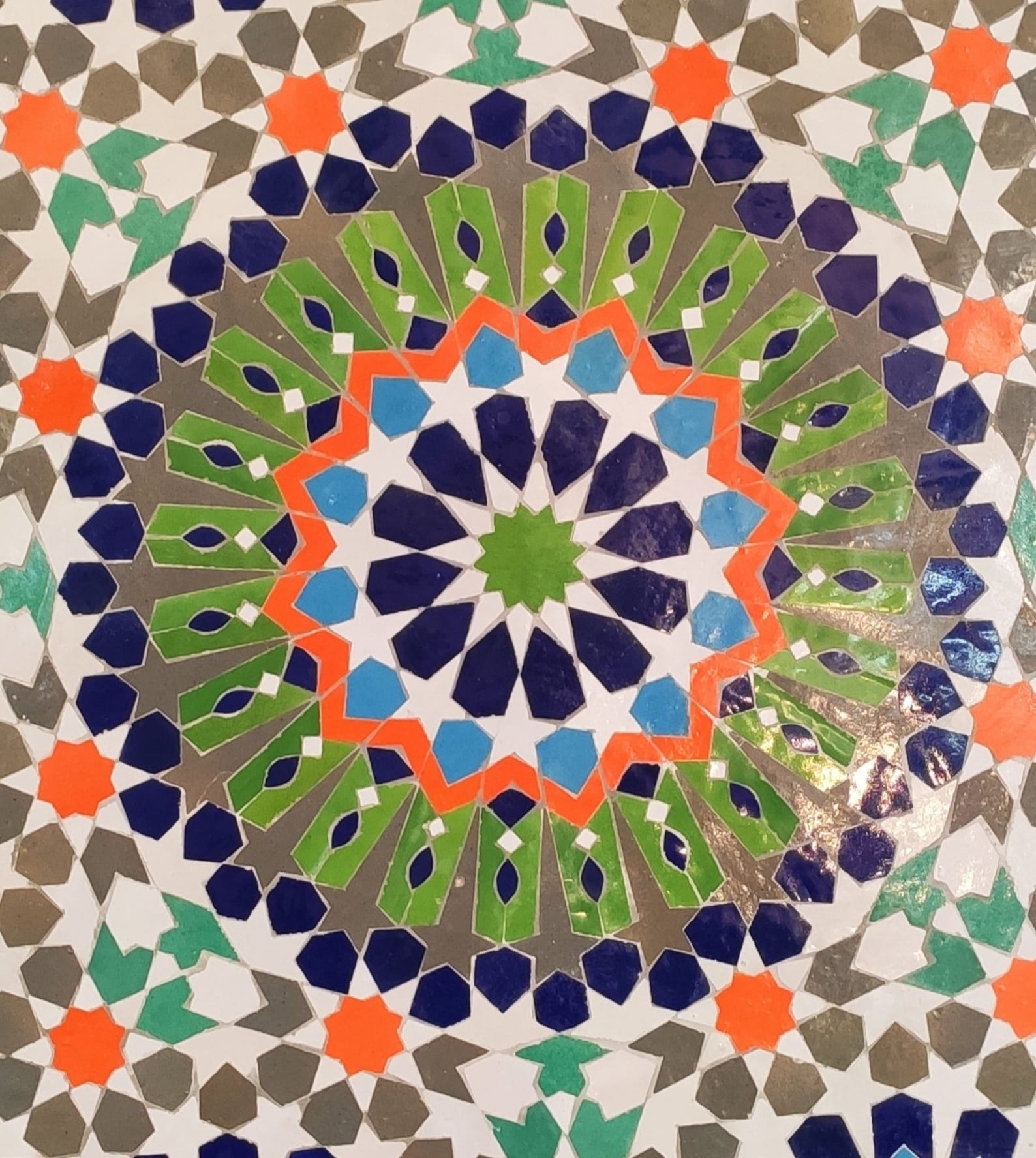Handmade Fes Mosaic Round Tabletop: Colorful Tile Art - Etsy