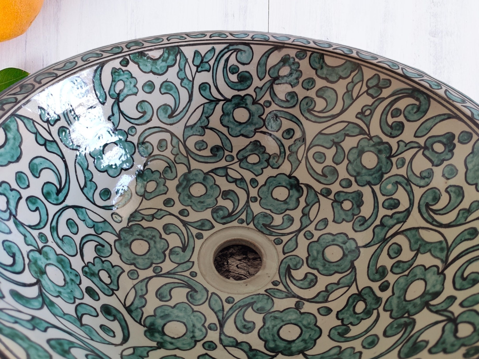 Emerald Green Washbasin Ceramic Vessel Sink One Whole for Indoor and ...