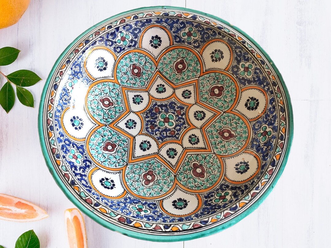 Handmade and Hand Painted Ceramic Plate- Floral Design Ceramic Plate ...